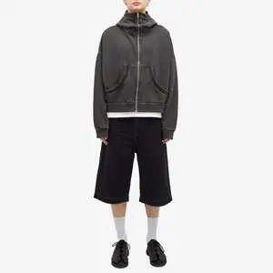 Entire Studios Full Zip Hoodie - Washed Black | Editorialist